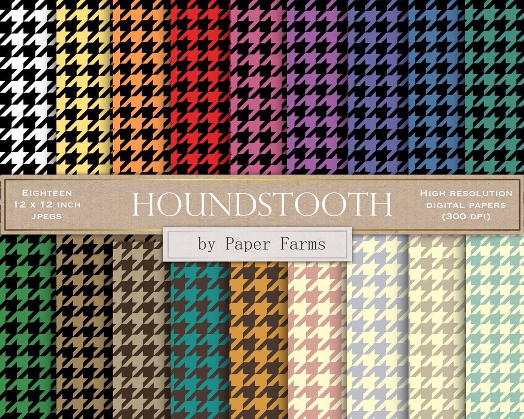 Houndstooth Digital Paper, Houndstooth Scrapbook Paper, Houndstooth ...
