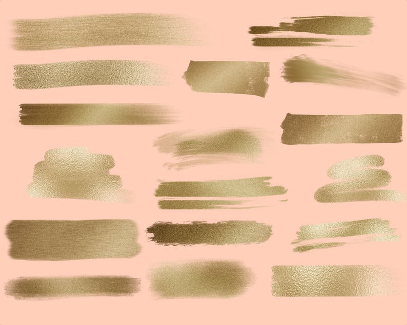Metallic Paint Strokes Metallic Brush Strokes Paint Effects - Etsy