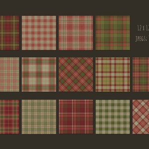 French Country Plaid, Pink, Green, Plaid, Tartan, Digital Paper ...