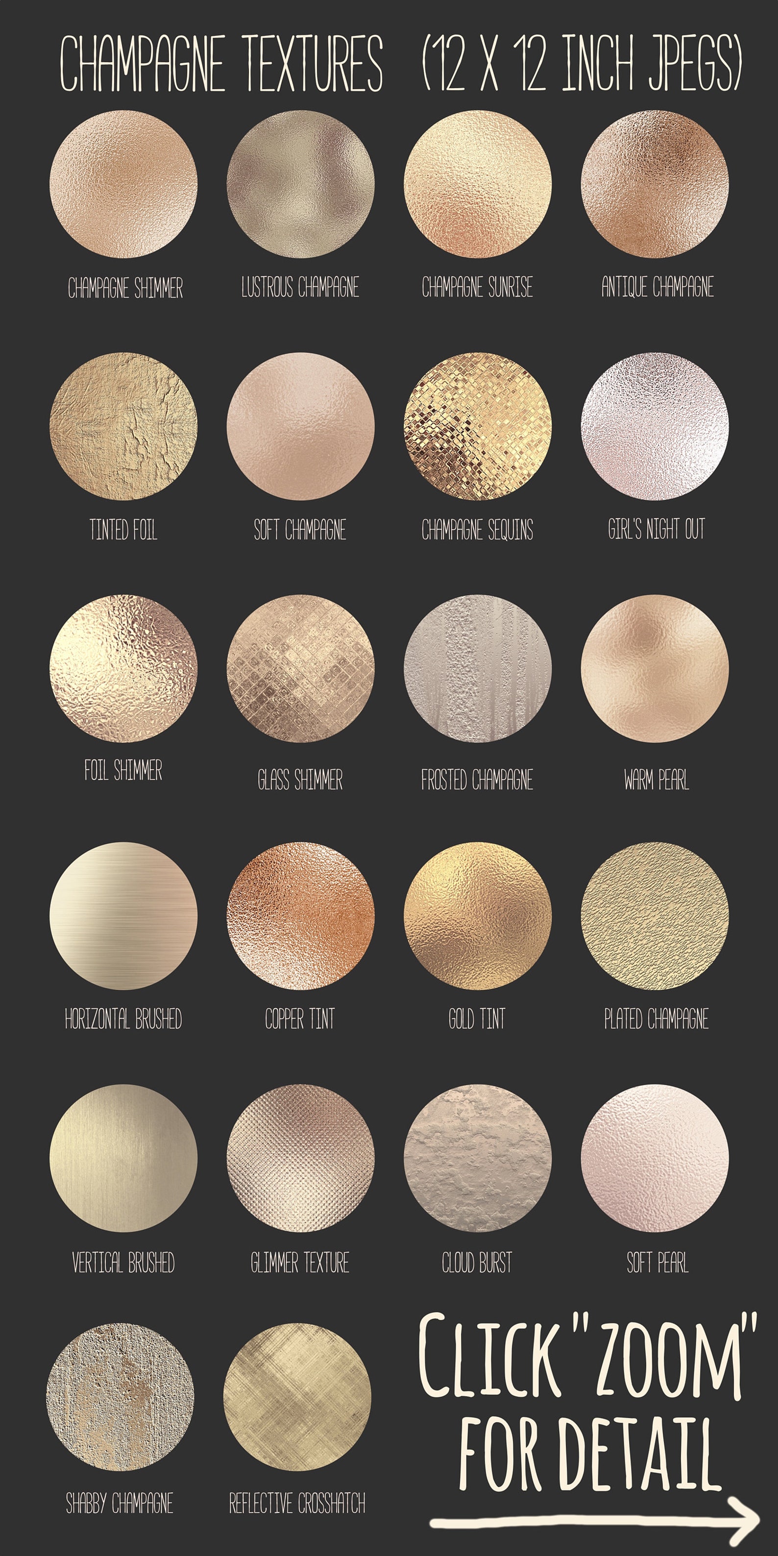 Rose Gold, Champagne, Digital Paper, Textures, Pattern, Scrapbook Paper ...