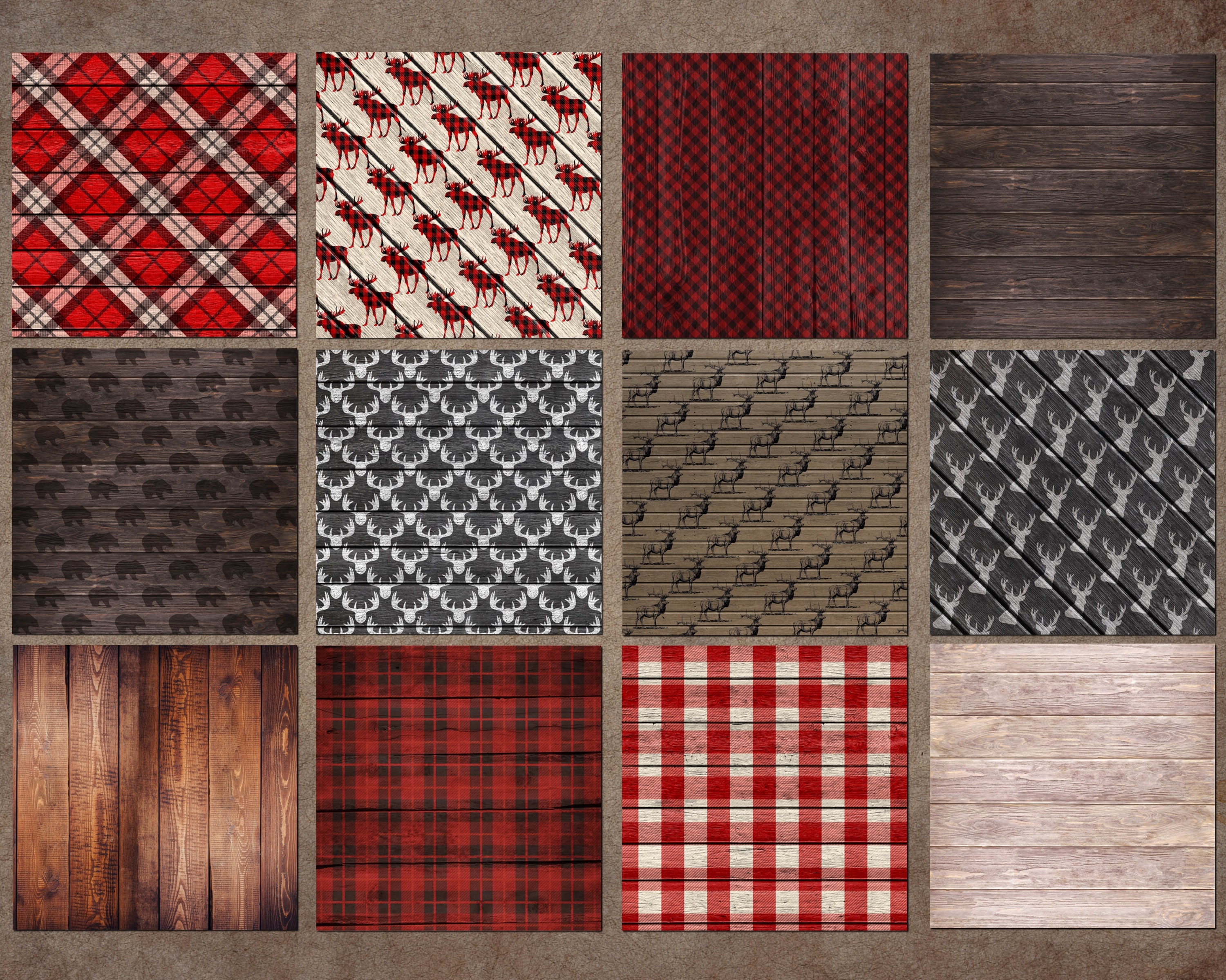 Rustic Lumberjack Digital Paper Scrapbook Paper Background | Etsy