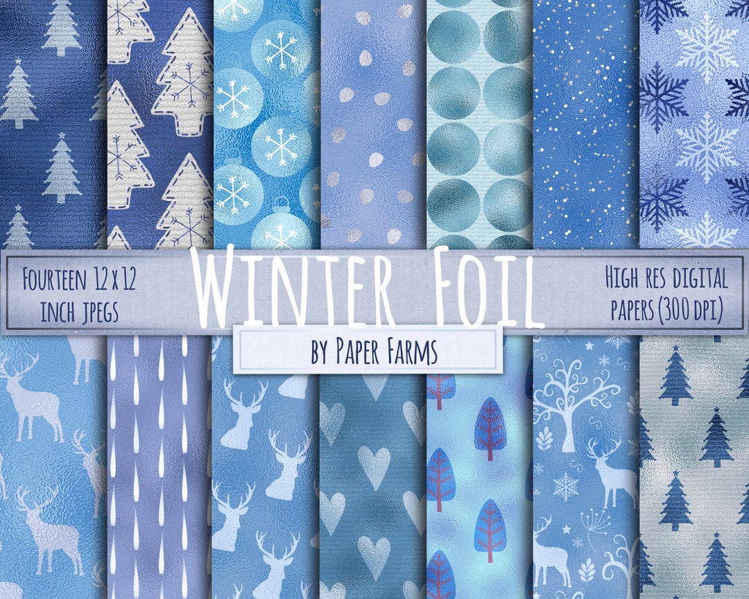 Winter Digital Paper, Ice, Digital Paper, Christmas, Foil, Snow ...