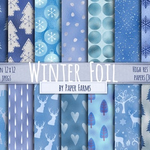 Winter Digital Paper, Ice, Digital Paper, Christmas, Foil, Snow ...