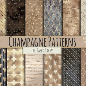 Champagne Patterns, Champagne Foil, Beige, Digital Paper, Scrapbook ...