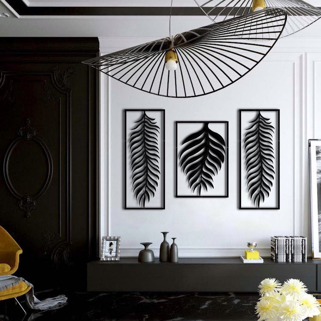 Metal Leaf Wall Art, Leaf Exclusive Decor, Floral Wall Decor, Tropical ...