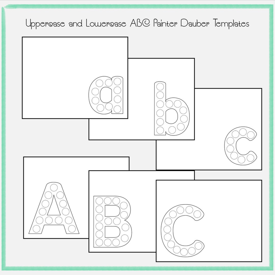 Alphabet Paint Dauber Template - Etsy