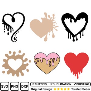 Dripping Heart SVG, Love SVG, Hearts SVG, for Cricut, for Silhouette ...