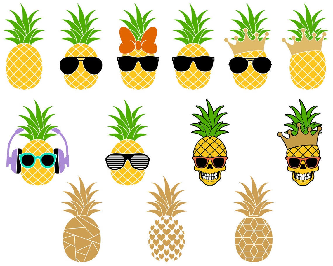 Pineapple SVG Pineapple Sunglasses SVG Pineapple Clipart - Etsy