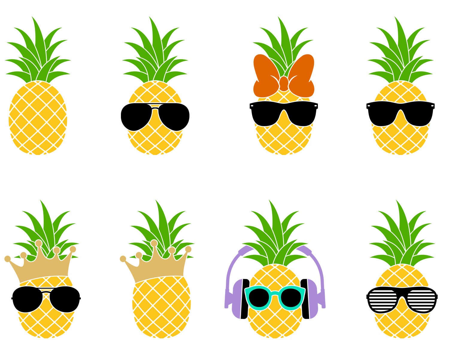 Pineapple SVG Pineapple Sunglasses SVG Pineapple Clipart | Etsy