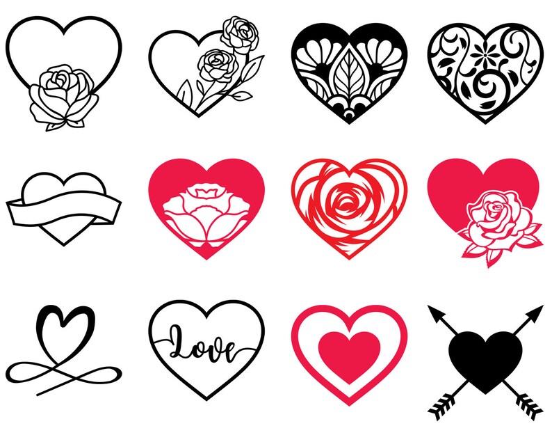 Heart SVG, Love SVG, Hearts SVG, Valentine Day Svg, Heart Symbol, for ...