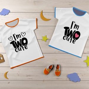 I'm Two Cute SVG, 2 Year Old SVG, Second Birthday SVG, for Cricut, for ...