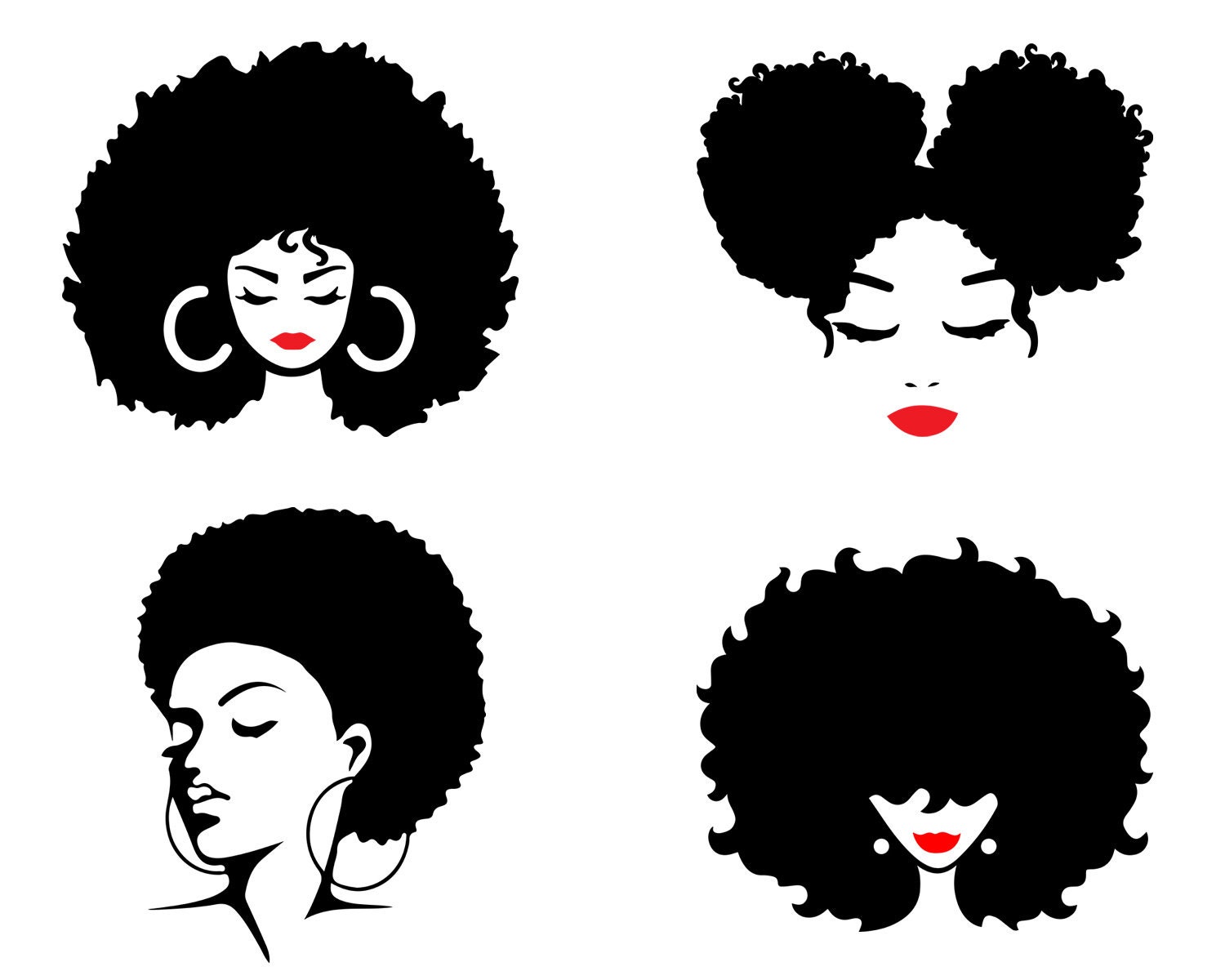 Afro Woman SVG Afro Girl Svg Afro Queen Svg Afro Lady Svg | Etsy