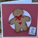 Gingerbread Man Christmas Card, Handmade Christmas Card, Gingerbread ...