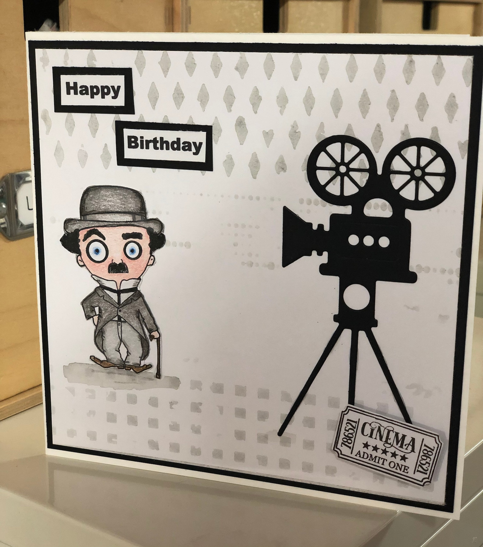 Charlie Chaplin birthday card male birthday cardSilent movie - Etsy France