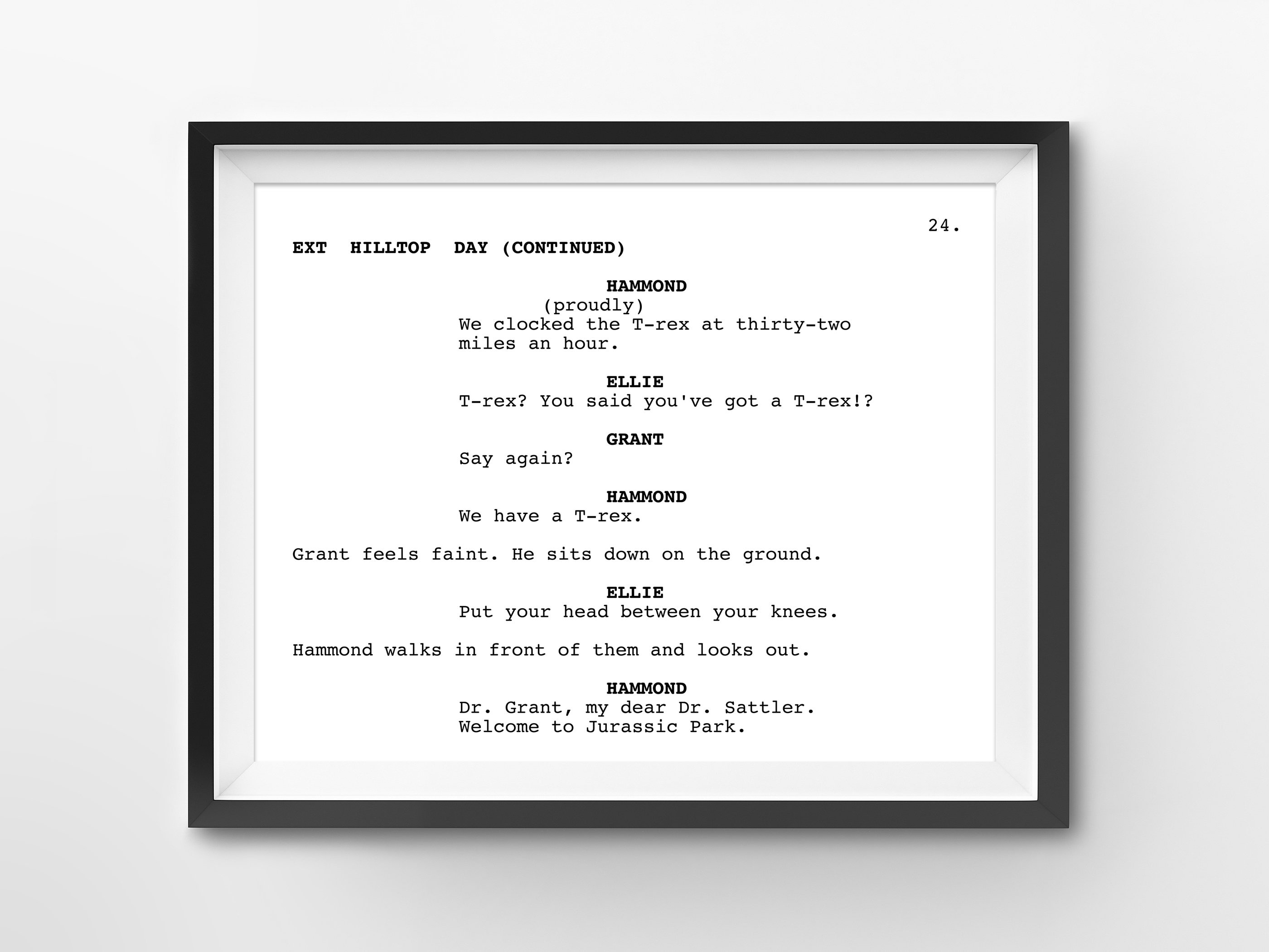 Jurassic Park Screenplay Scene (digital Download) - Print at Home ...