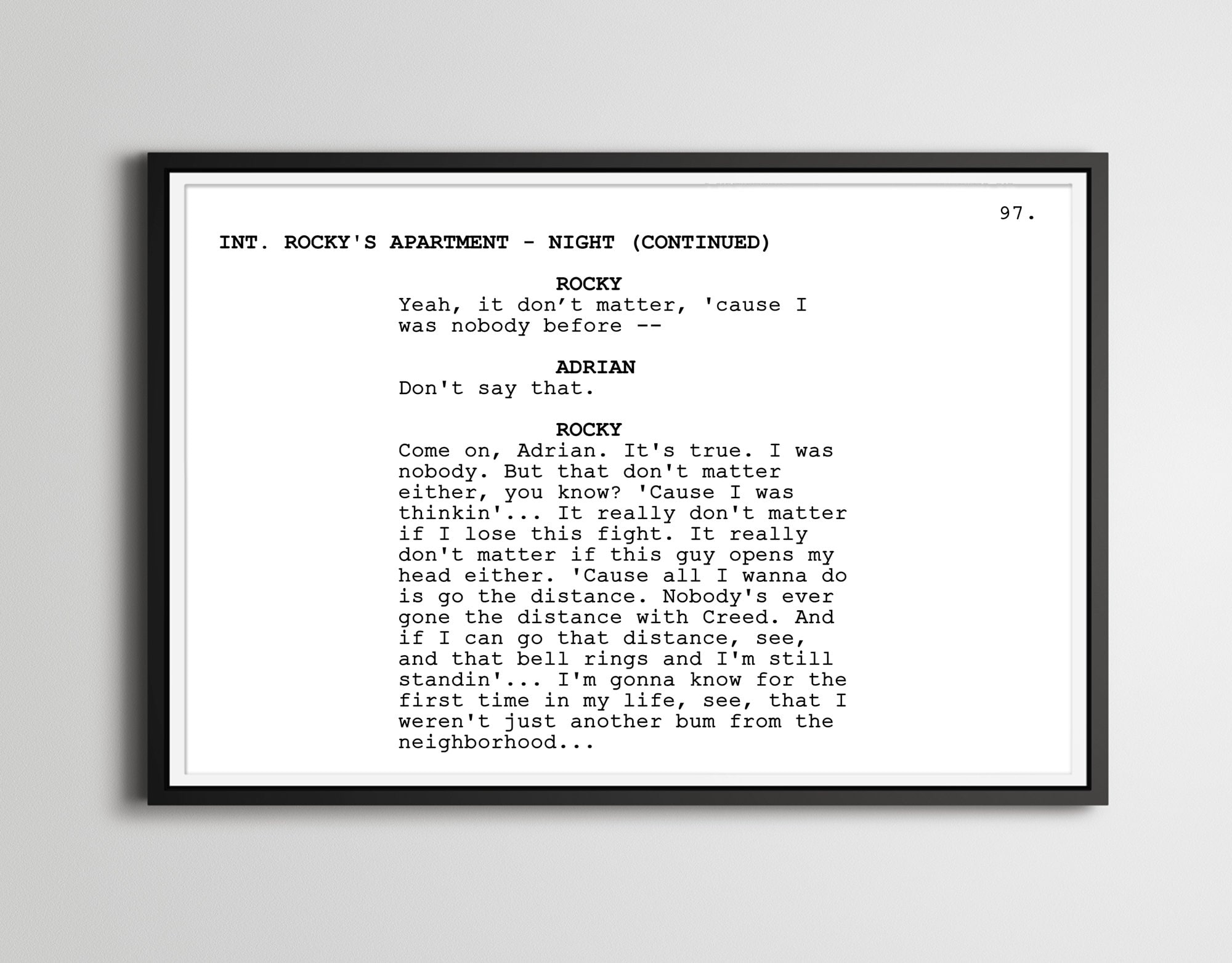 Rocky Screenplay Movie Poster up to 24 X 36 1976 Stallone Adrian Boxing ...