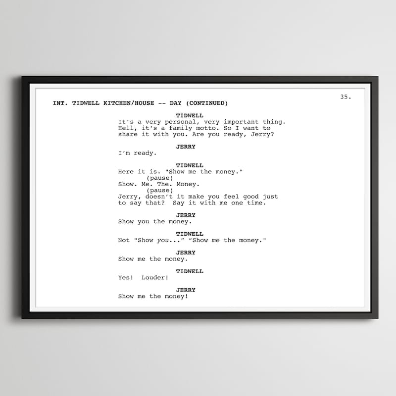 Movie Script Print - Etsy