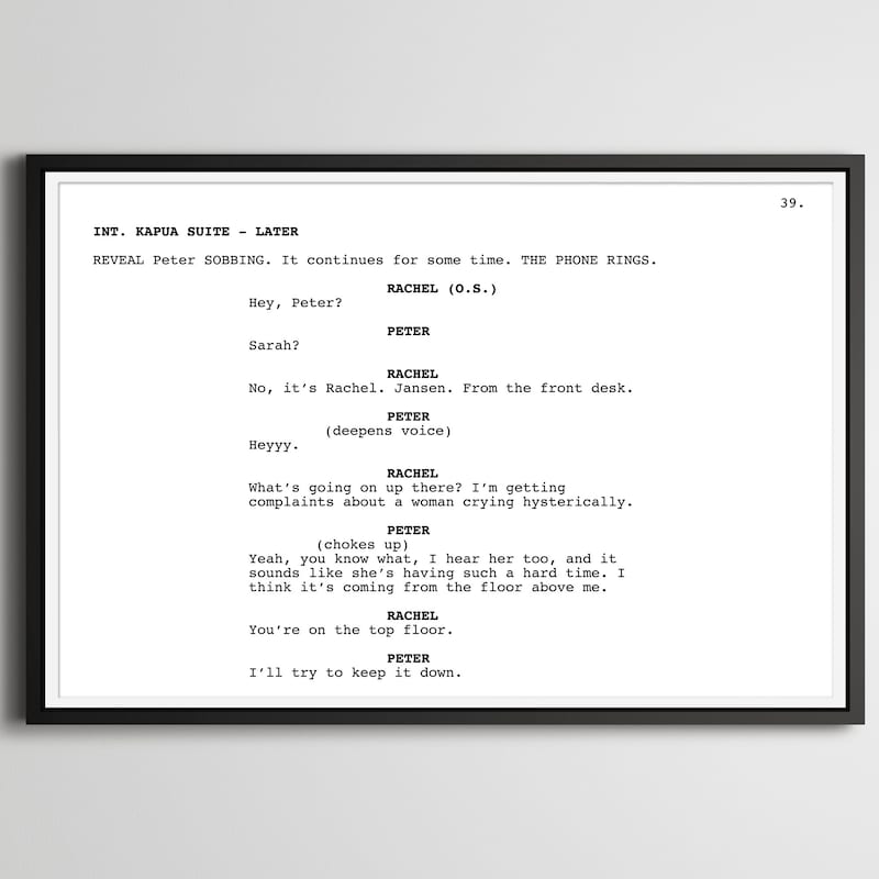 Movie Script Print - Etsy