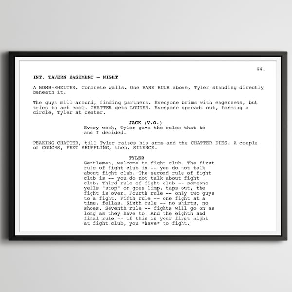 Fight Club Rules Poster - Etsy