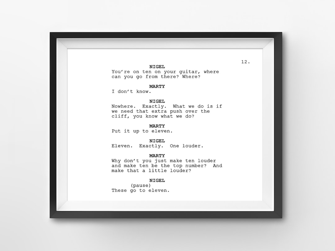 Spinal Tap Script Print: Nigel's Guitar Scene (8x10 Digital Download ...