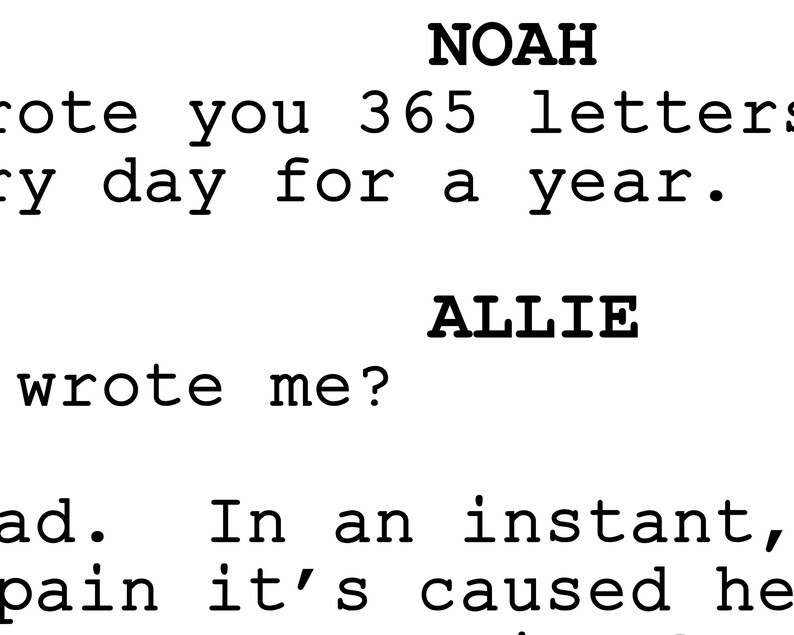 The Notebook Screenplay Poster: Movie Script Art Print - Etsy