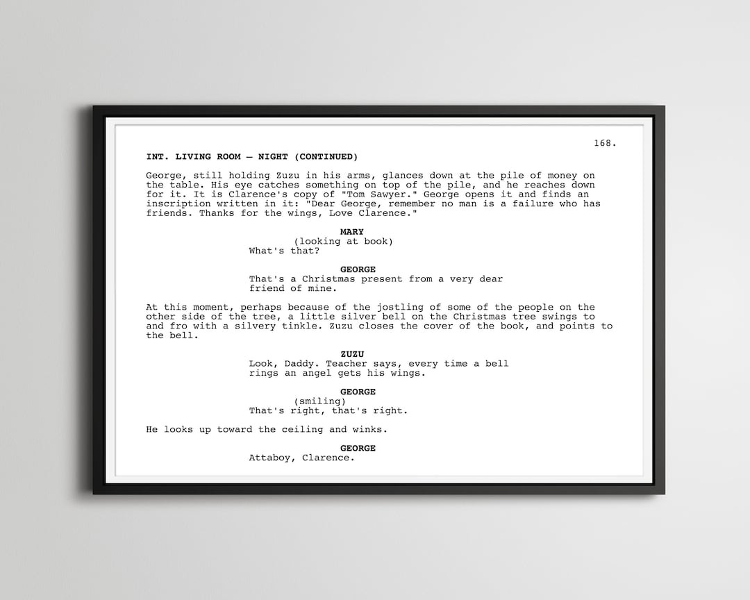 It's a Wonderful Life - Screenplay POSTER! (up to 24"x36") - Film ...