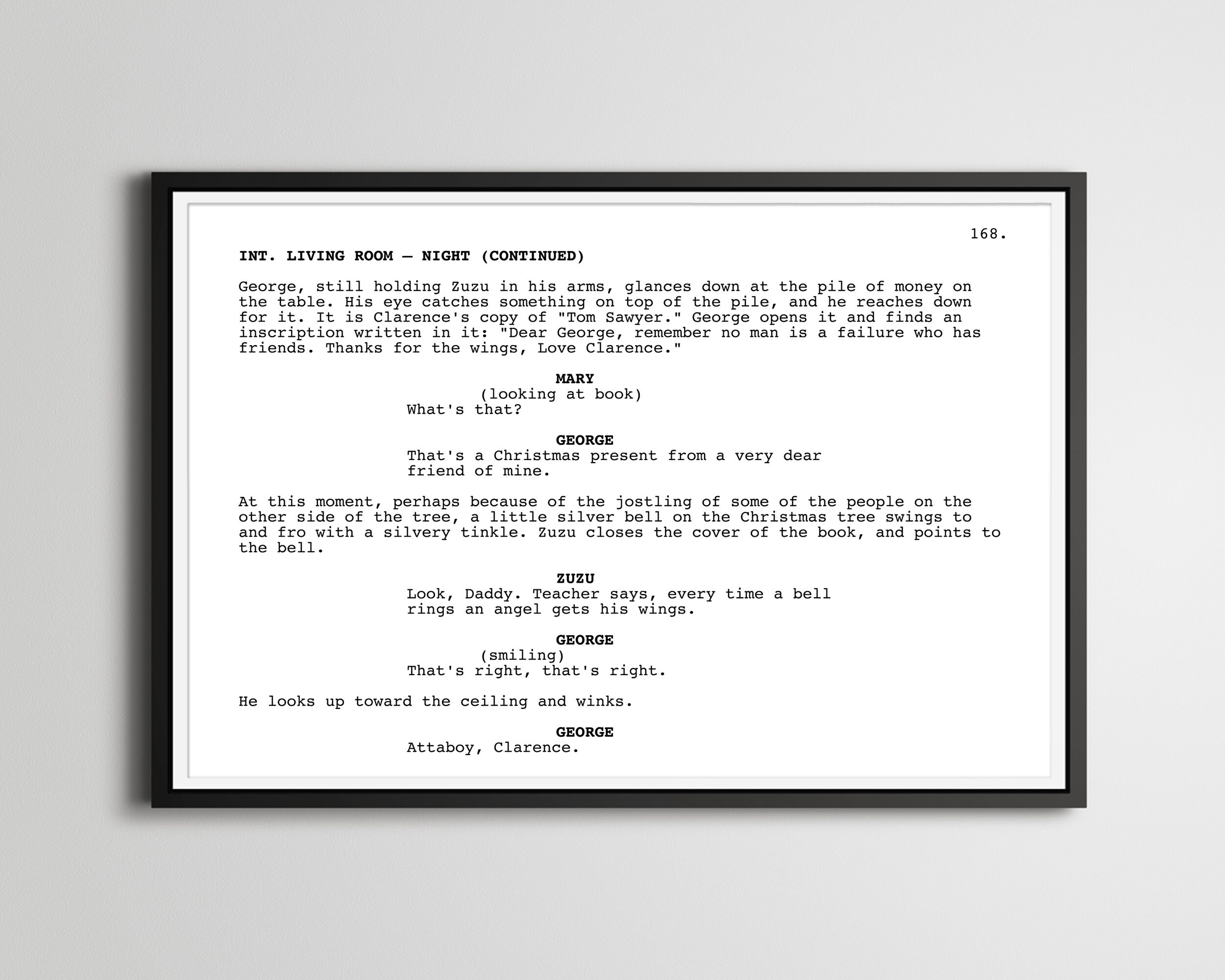 It's a Wonderful Life Screenplay POSTER up to 24x36 Film Movie Script ...