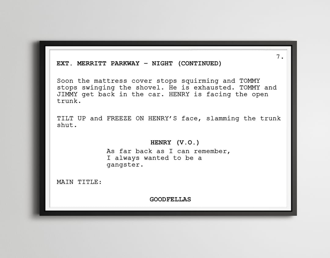 Goodfellas - Screenplay Movie Poster (up to 24" X 36") - Ray Liotta ...