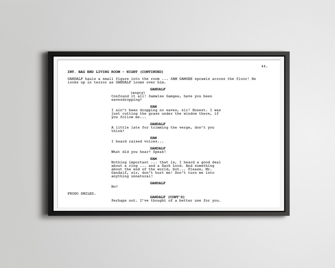 Lord of the Rings Screenplay POSTER! (up to 24" X 36") - Better Use ...