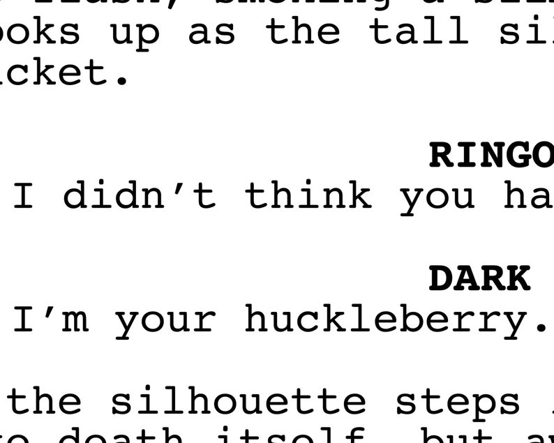 Huckleberry Scene From Tombstone - Screenplay Movie Poster (up to 24" X ...