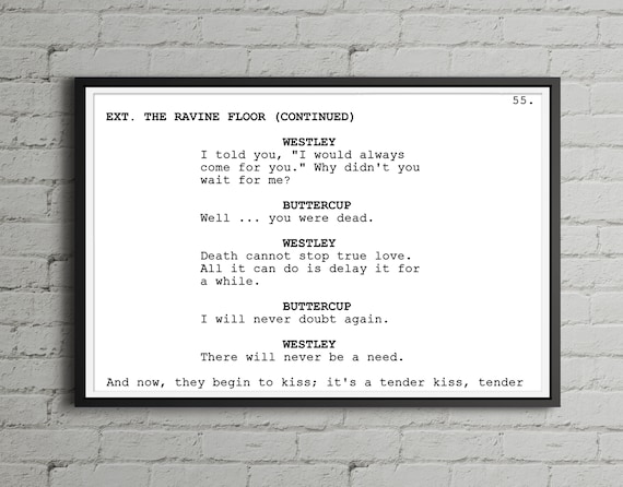 Princess Bride Screenplay Movie Poster up to 24 X - Etsy