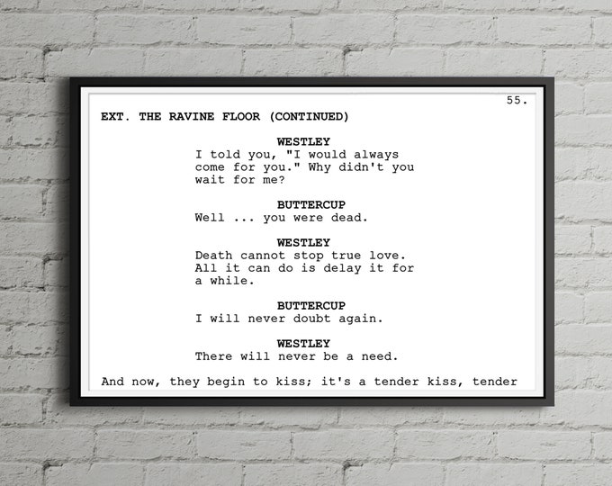 Princess Bride Screenplay Movie Poster up to 24 X - Etsy