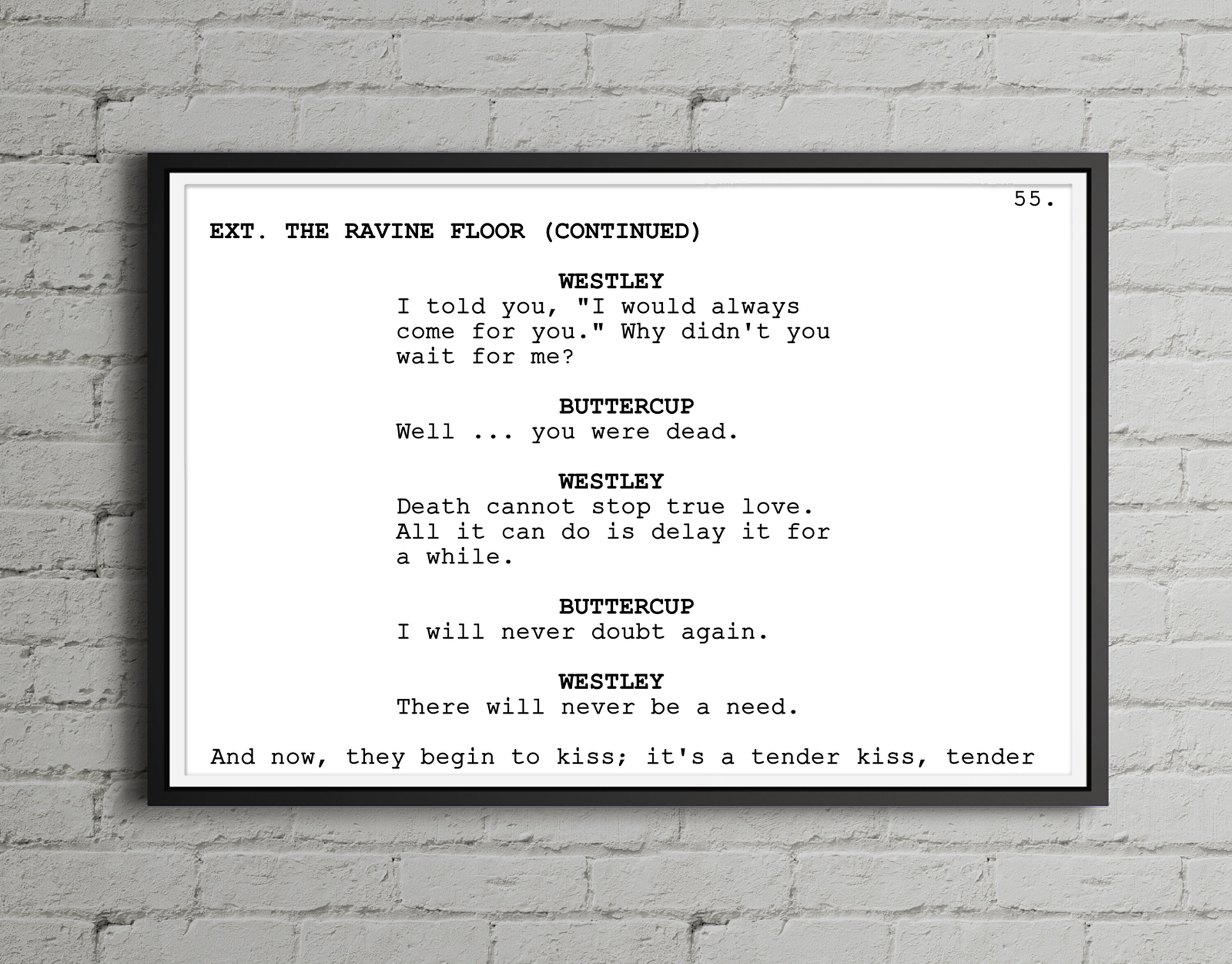 Princess Bride - Screenplay Movie Poster (up to 24" X 36") - Westley ...