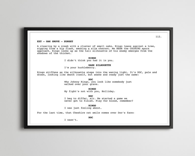 Huckleberry Scene From Tombstone - Screenplay Movie Poster (up to 24" X ...