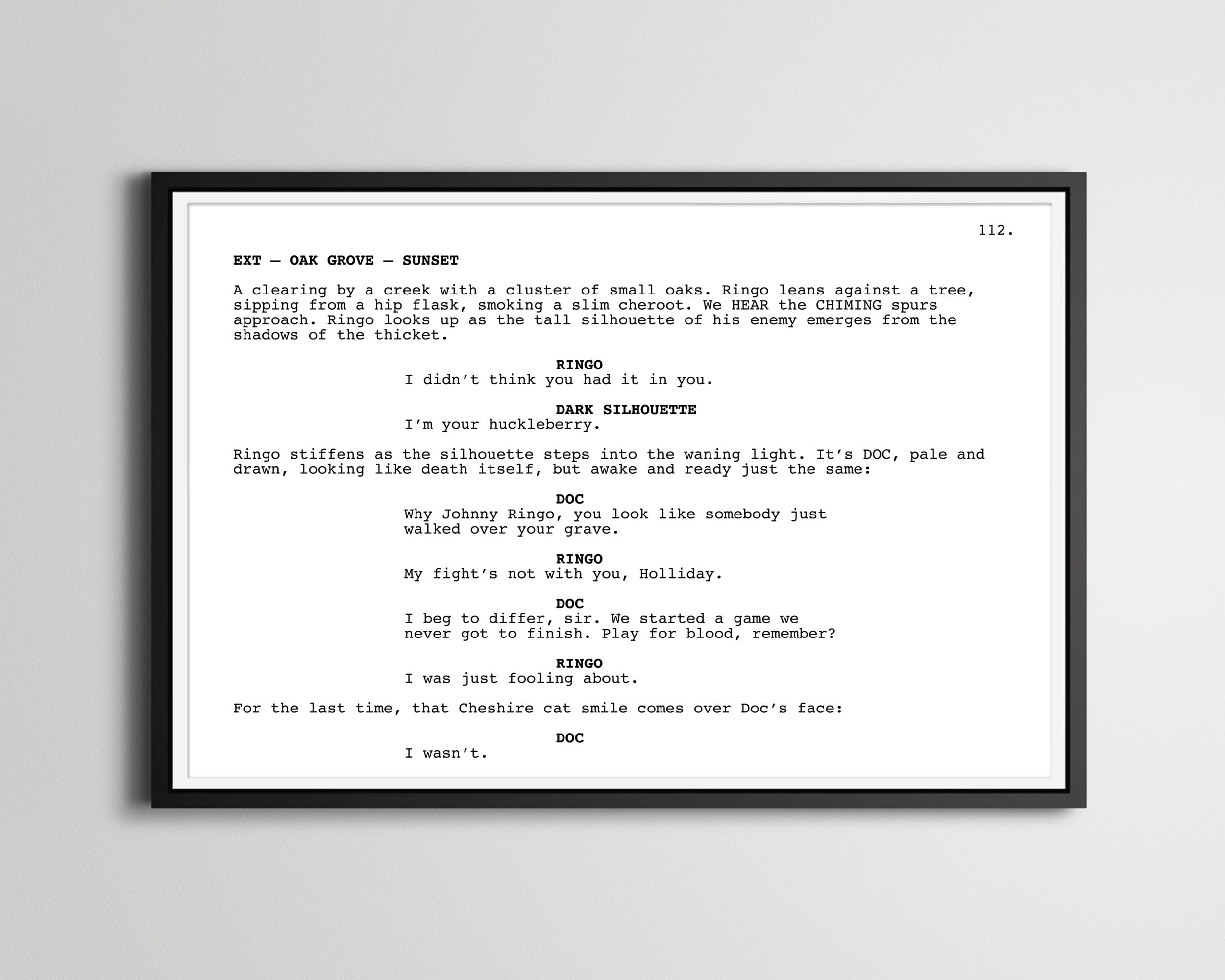 Huckleberry Scene From Tombstone - Screenplay Movie Poster (up to 24" X ...