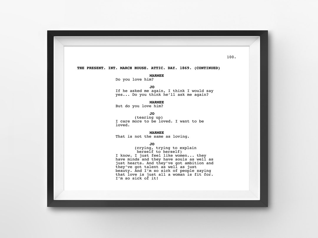 Little Women Screenplay Scene (digital Download) - Print at Home ...