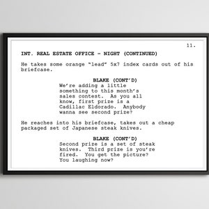 Glengarry Glen Ross - Screenplay Movie Poster (up to 24" X 36 ...