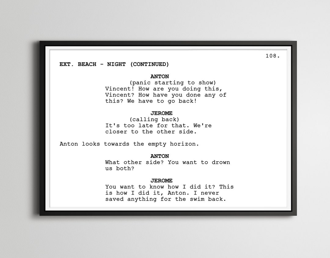 Gattaca - Screenplay Movie Poster (up to 24" X 36") - 1997 - Film ...