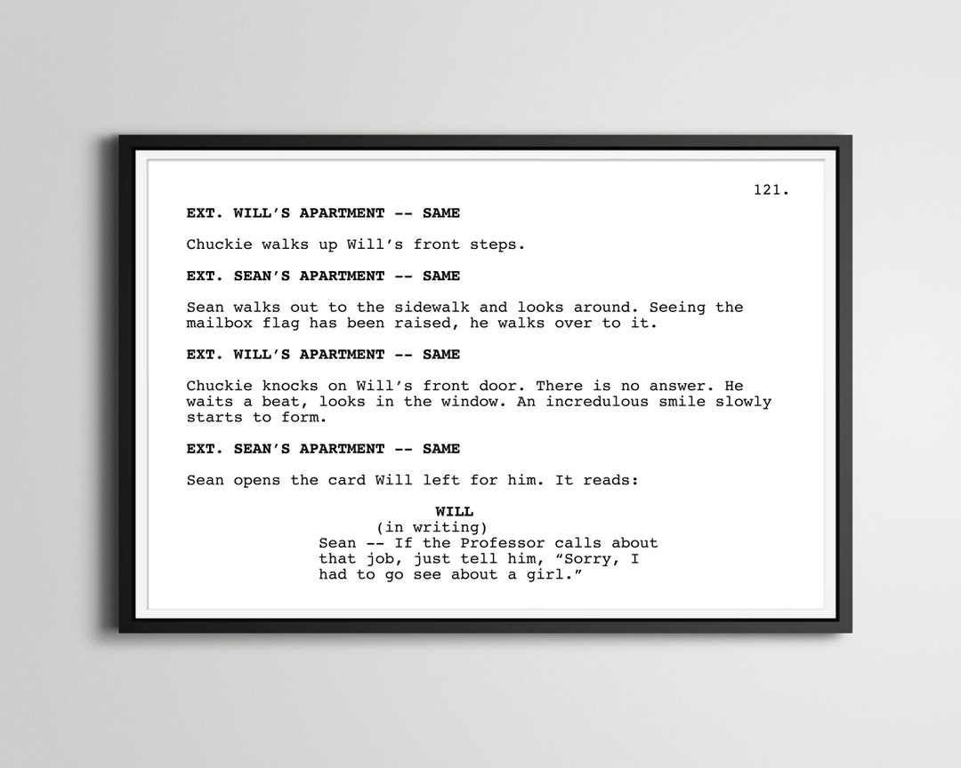 Good Will Hunting Screenplay Poster: Movie Art Print - Etsy