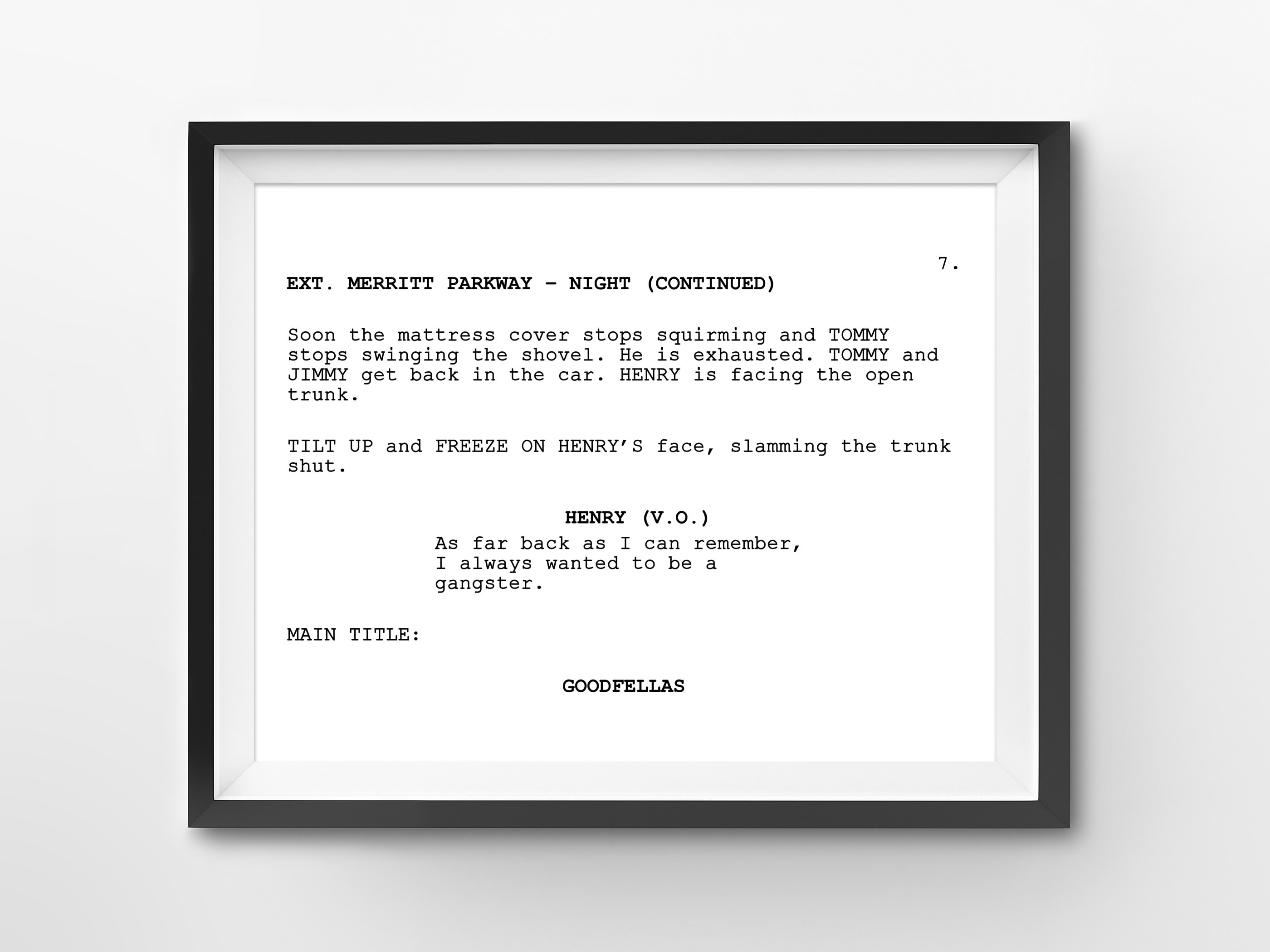 Goodfellas Screenplay Scene (8x10 Digital Download) - Print at Home ...