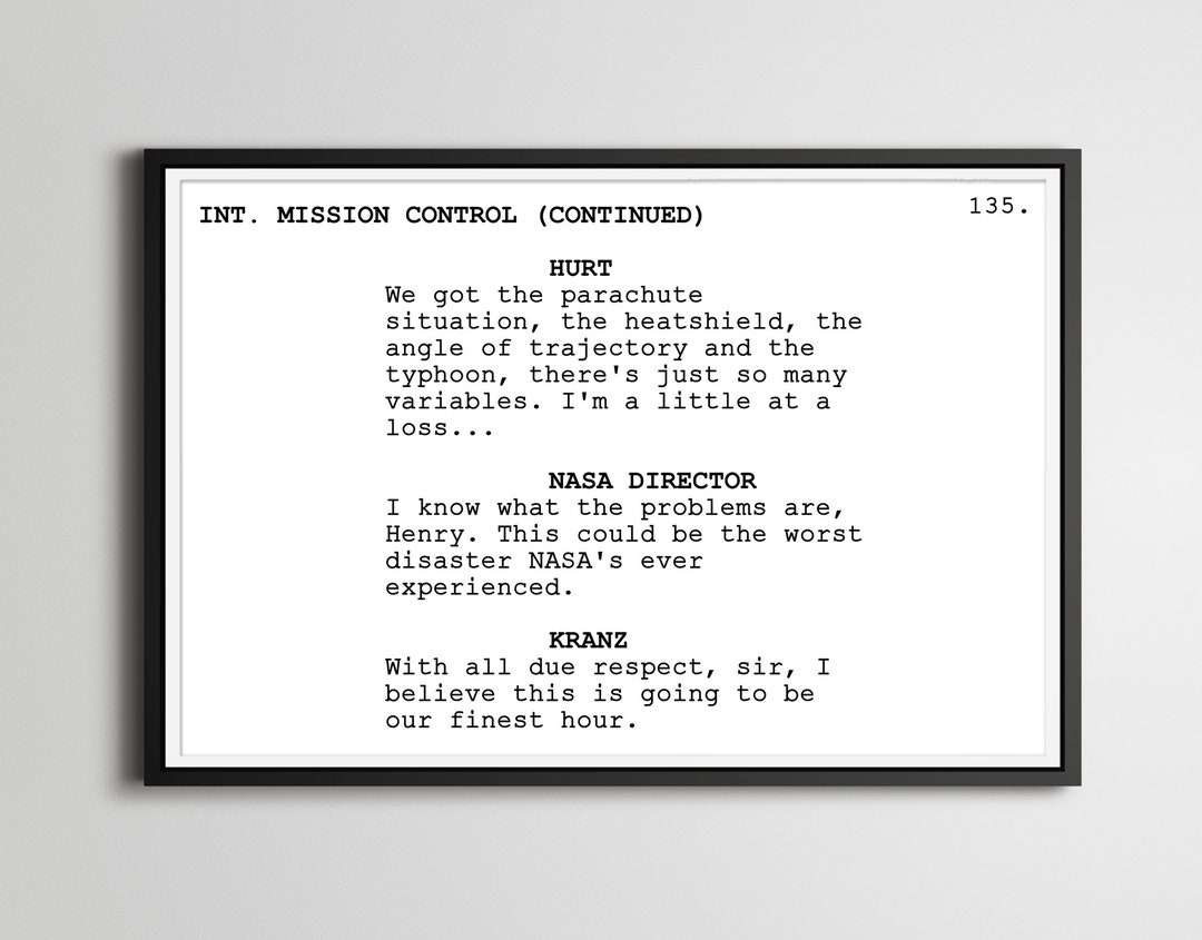 Apollo 13 - Screenplay Movie Poster (up to 24" X 36") - Script - Art ...