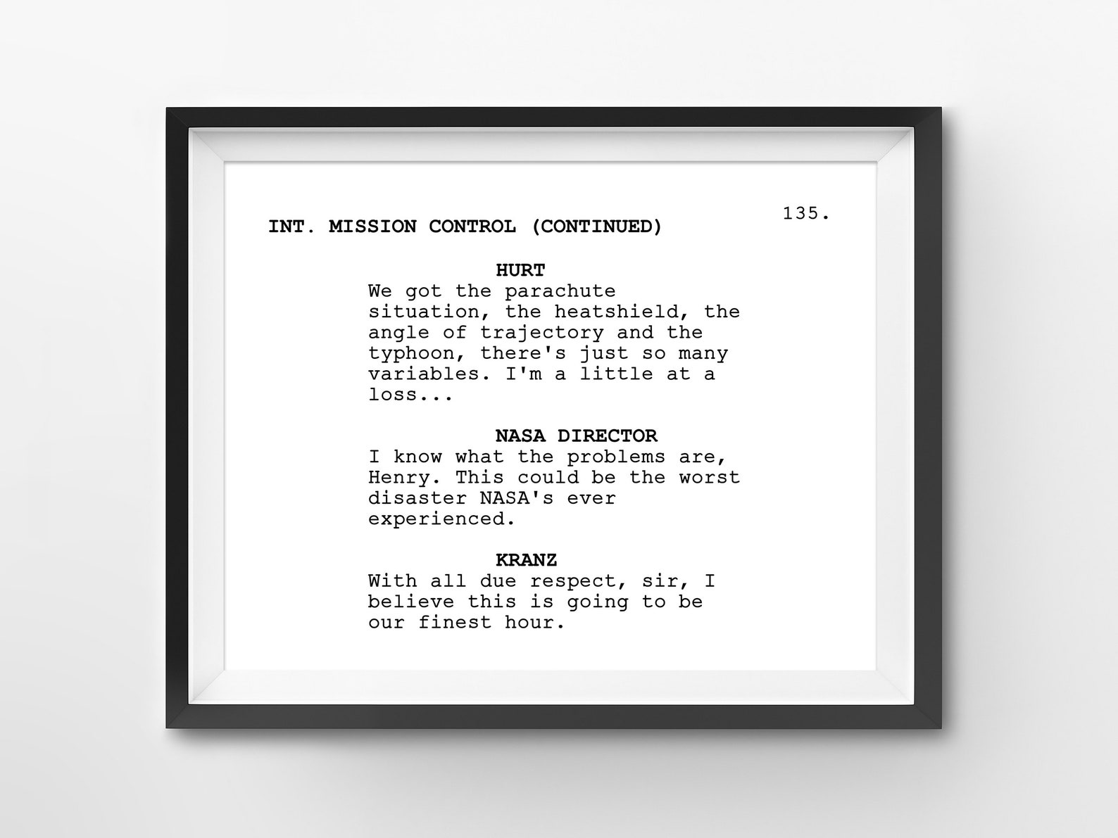 Apollo 13 Screenplay Scene (8x10 Digital Download) - Print at Home ...