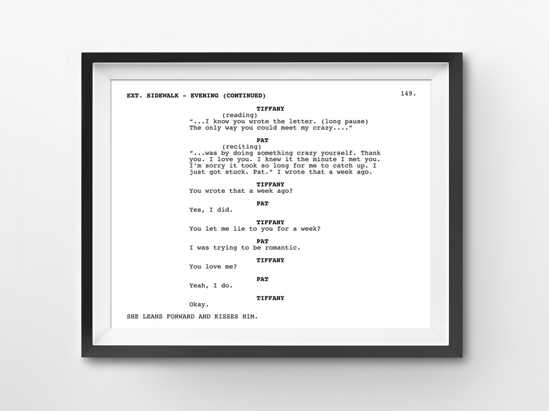 Silver Linings Playbook Scene digital Download Print at Home Screenplay ...