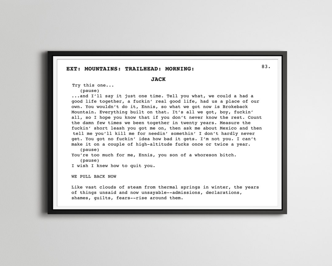 Brokeback Mountain Screenplay POSTER! (up to 24" X 36") - Film - Script ...