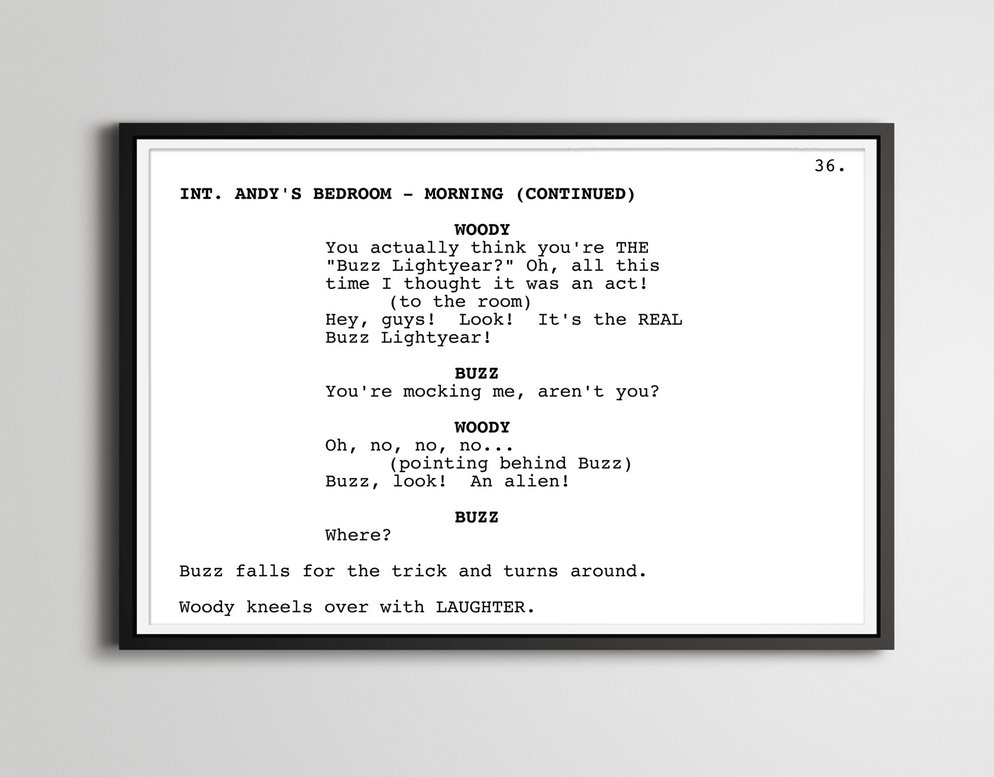 Toy Story Screenplay Poster: Woody & Buzz - Classic Film Art - Etsy