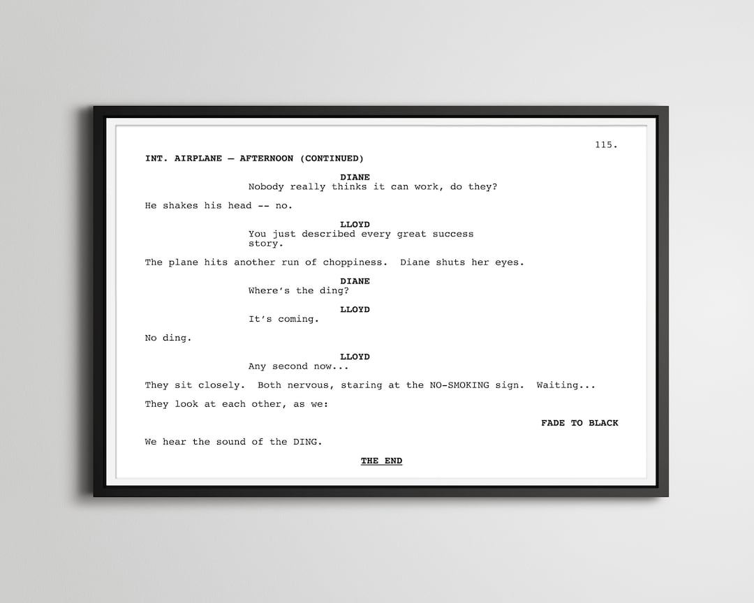 Say Anything Movie Script Poster: Airplane Scene Art Print - Etsy