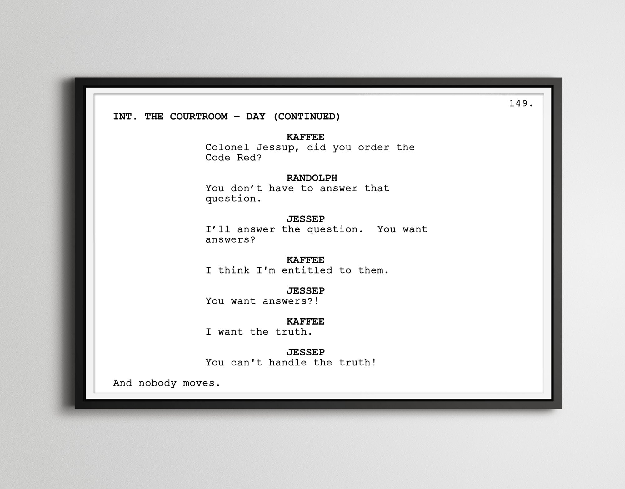 A Few Good Men - Screenplay Movie Poster (up to 24" X 36") - You Can't ...