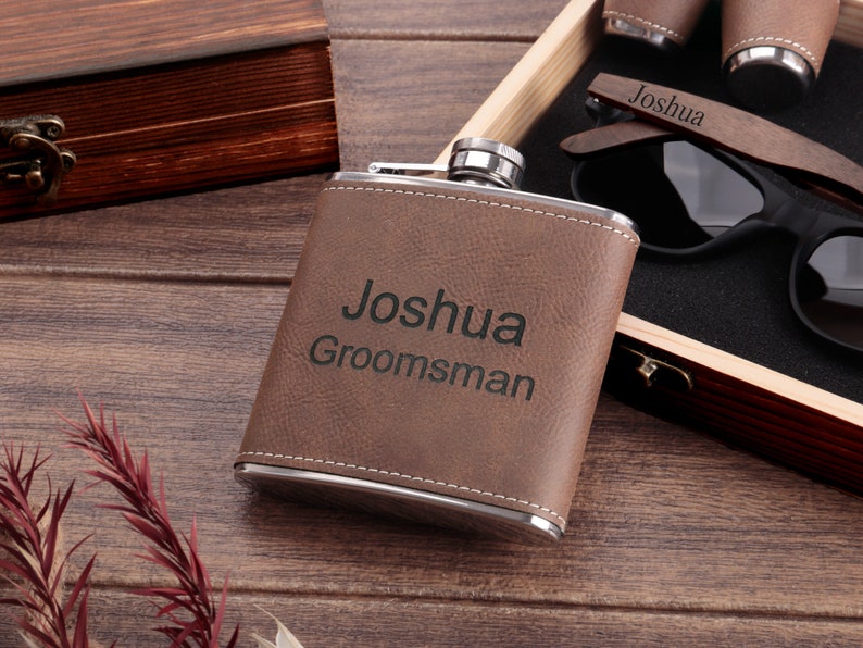 Personalized Flask Set, Groomsmen Gift, Custom Flask, Best Man Gift ...