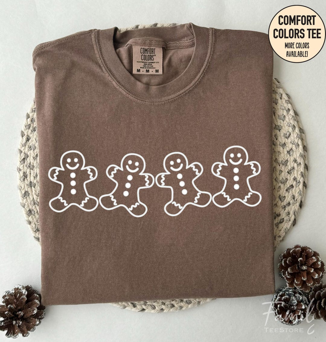 Gingerbread T-shirt, Comfort Colors T-shirt, Holiday Baking Tee, Cute Christmas Shirt - Etsy