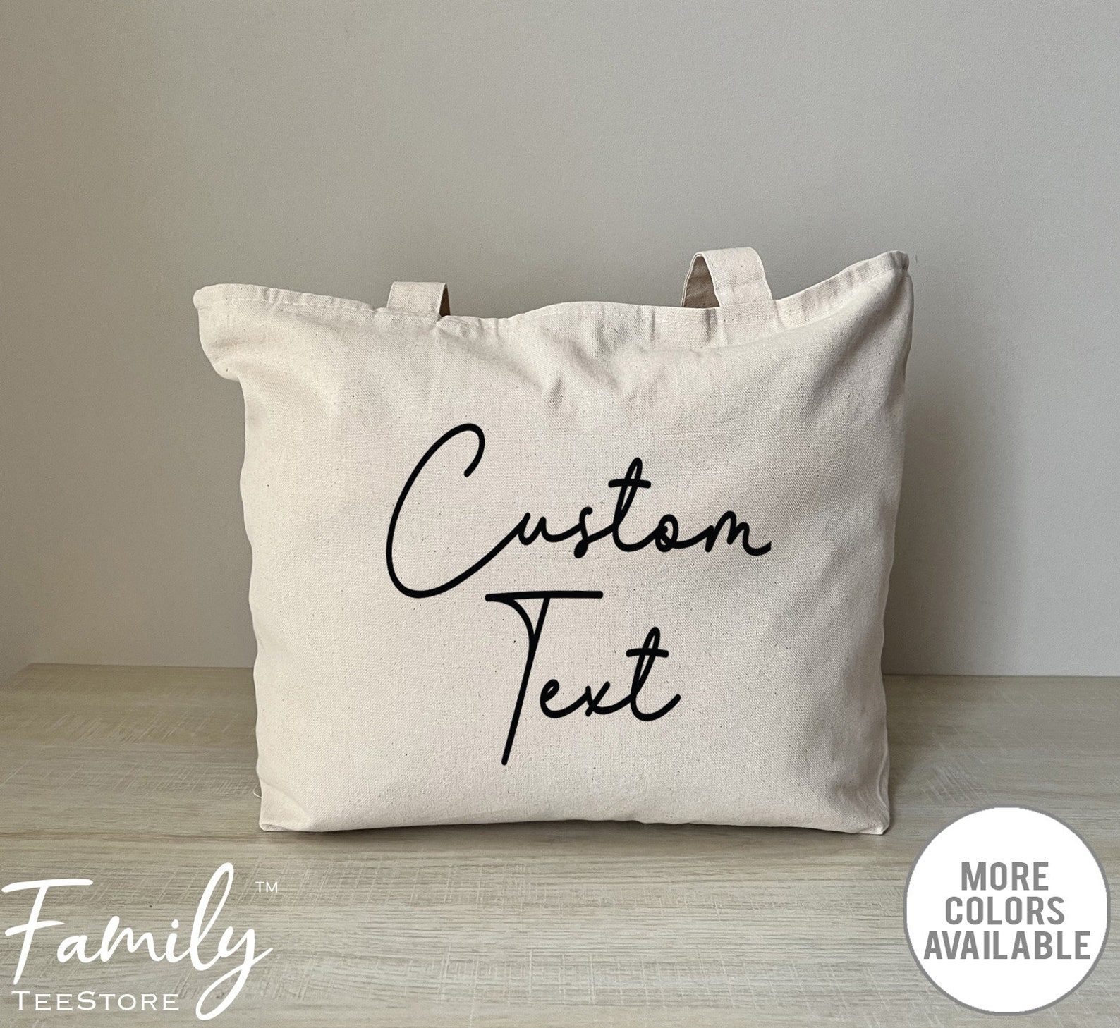 Custom Text Tote Bag - Zippered Tote Bag - Promotional Tote Bag ...